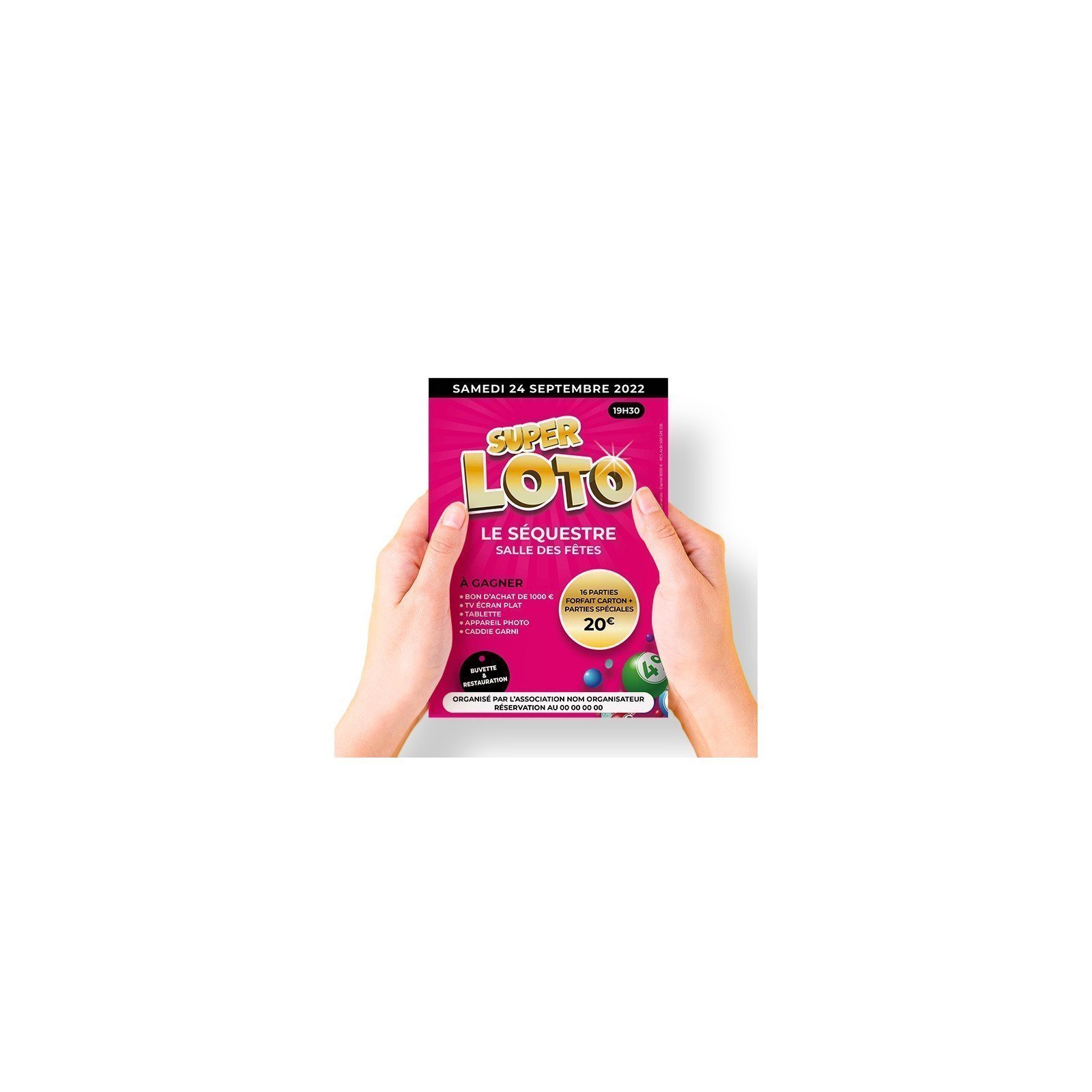 100 Flyers publicitaires pour loto (A5) I Affiches et flyers couleurs