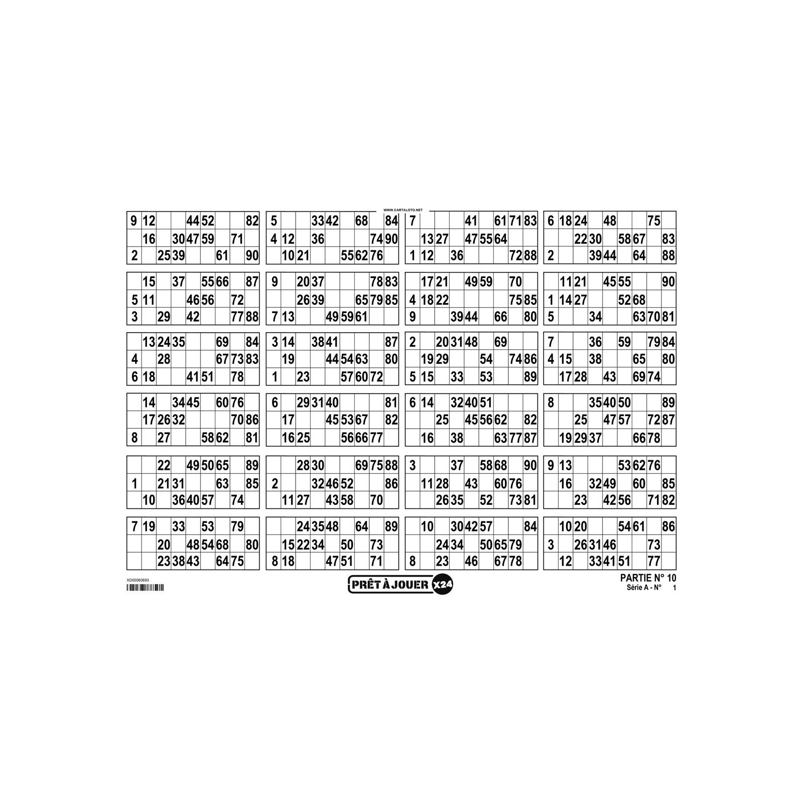 Bingo tickets with 24 grids I Bingo paper games I 90 number bingo