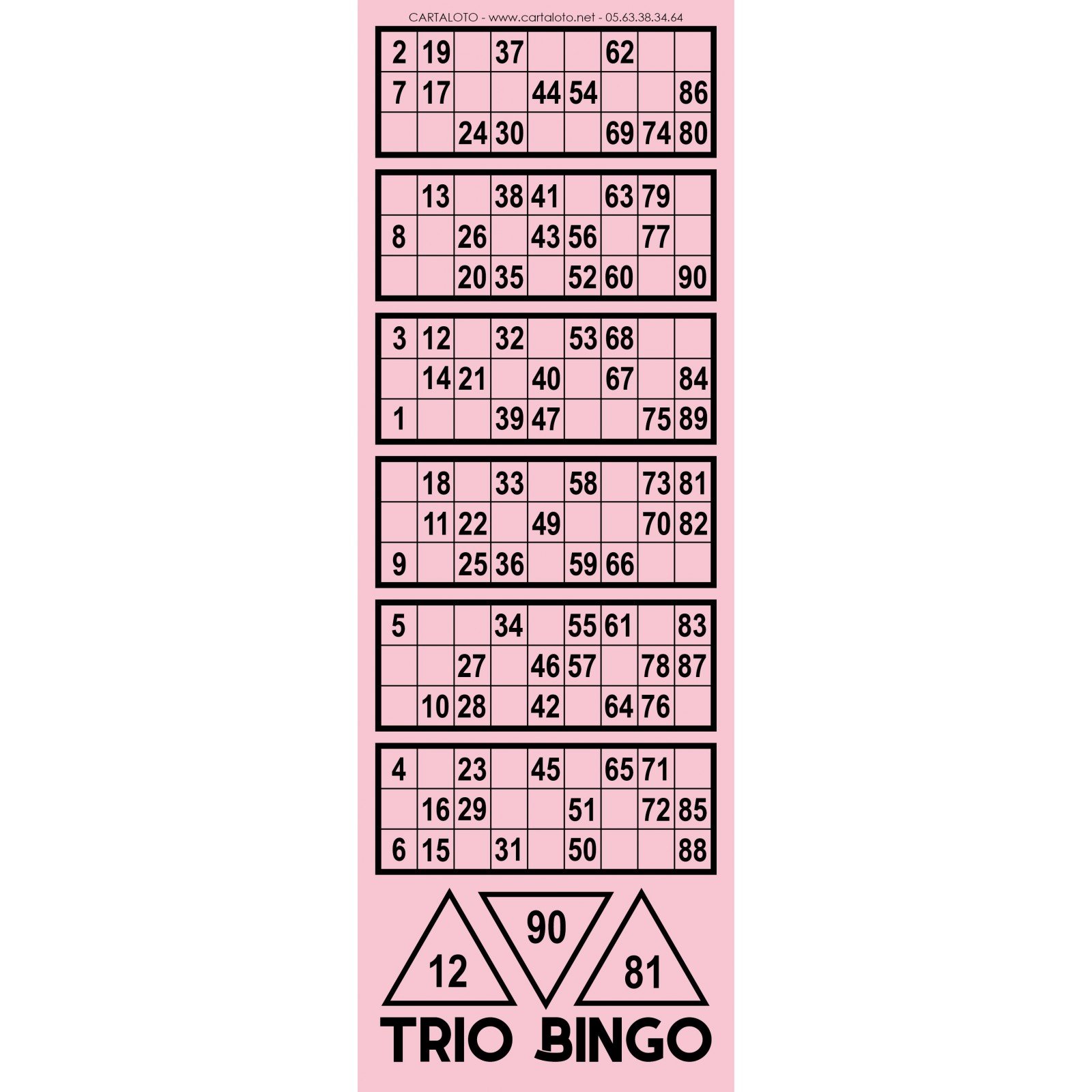 Triobingo I Bingo paper games I Bingo supplies & games